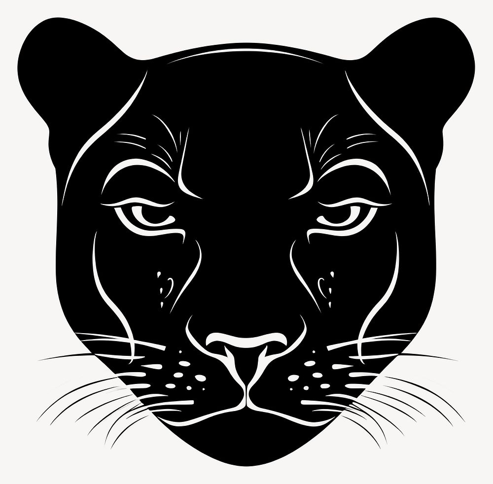Panther face linear illustration wildlife | Free Vector - rawpixel