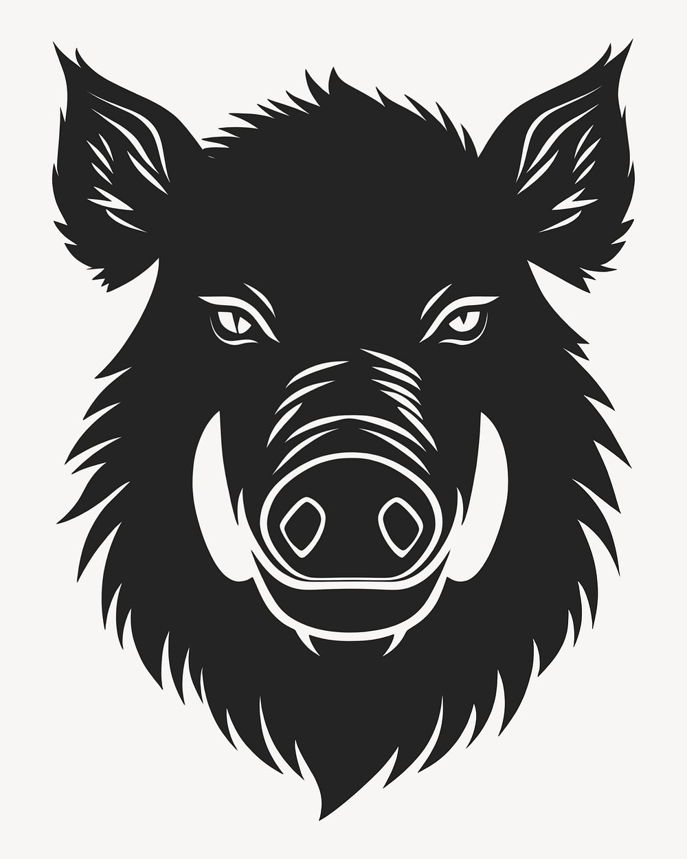 Wild boar face linear illustration | Free Vector - rawpixel