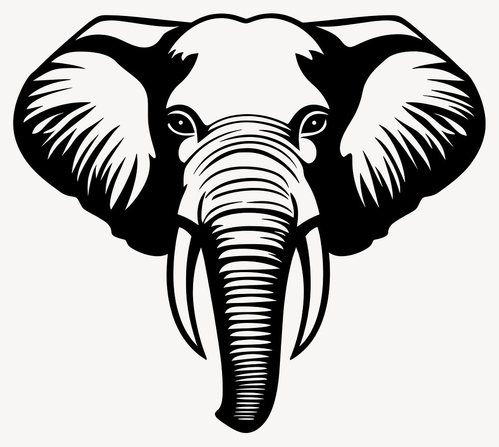 Simple elephant face linear illustration | Free Vector - rawpixel
