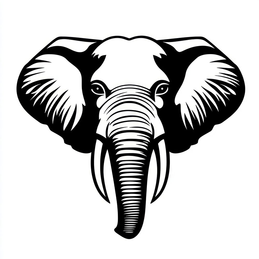 Simple elephant face linear illustration | Free Photo Illustration ...