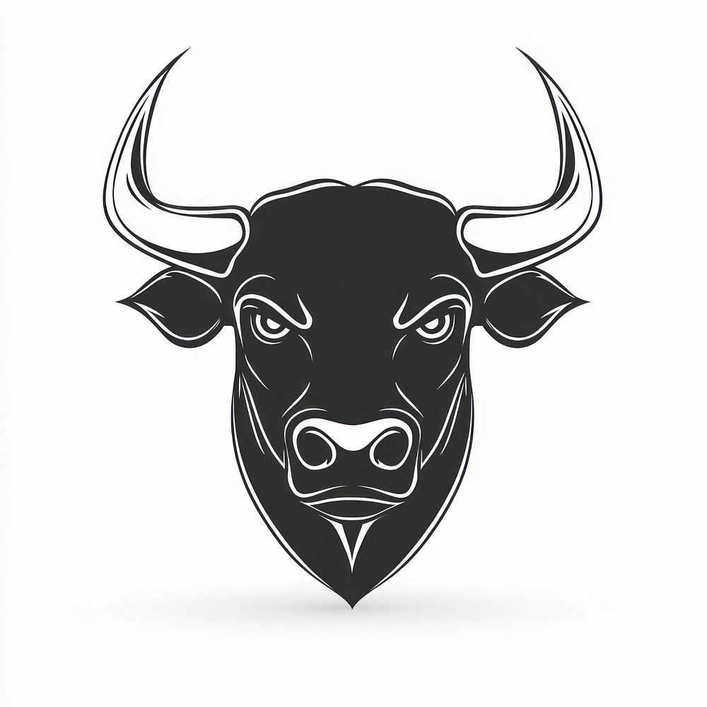 Angry bull face linear illustration | Free Photo Illustration - rawpixel