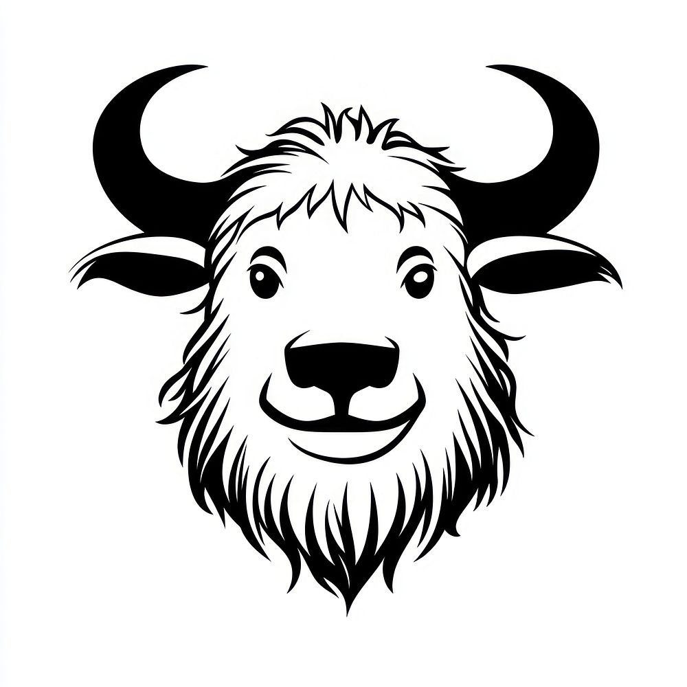 Simple yak face linear illustration | Free Photo Illustration - rawpixel