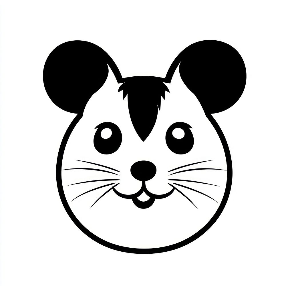 American Pika face linear illustration | Free Photo Illustration - rawpixel