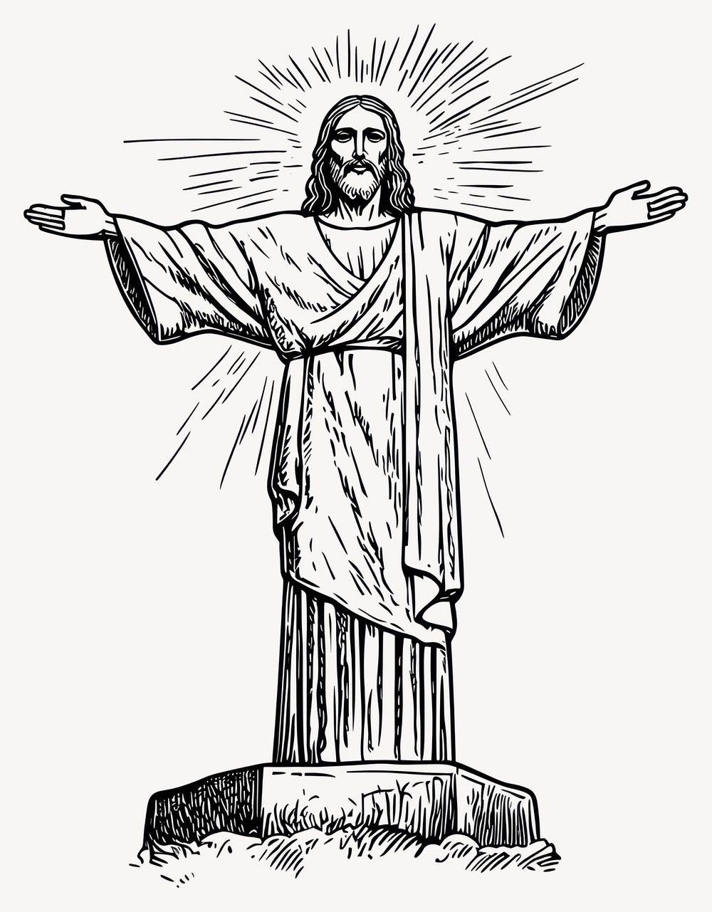Christ Redeemer art redeemer drawing | Free Vector - rawpixel
