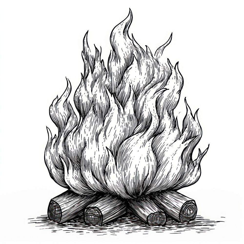 Fire art drawing sketch. | Free Photo Illustration - rawpixel