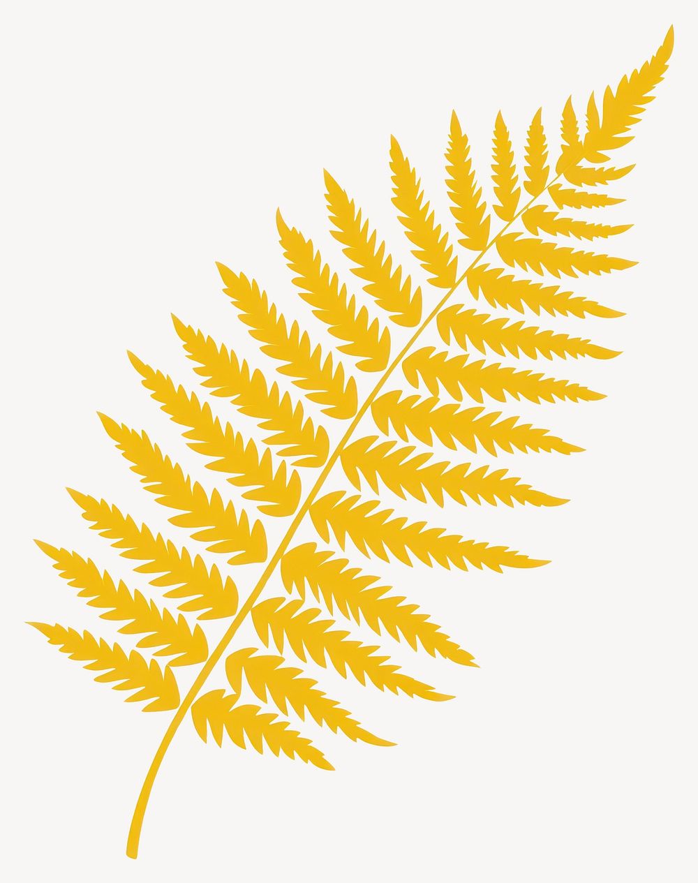 Yellow curved fern leaf illustration | Free Vector - rawpixel