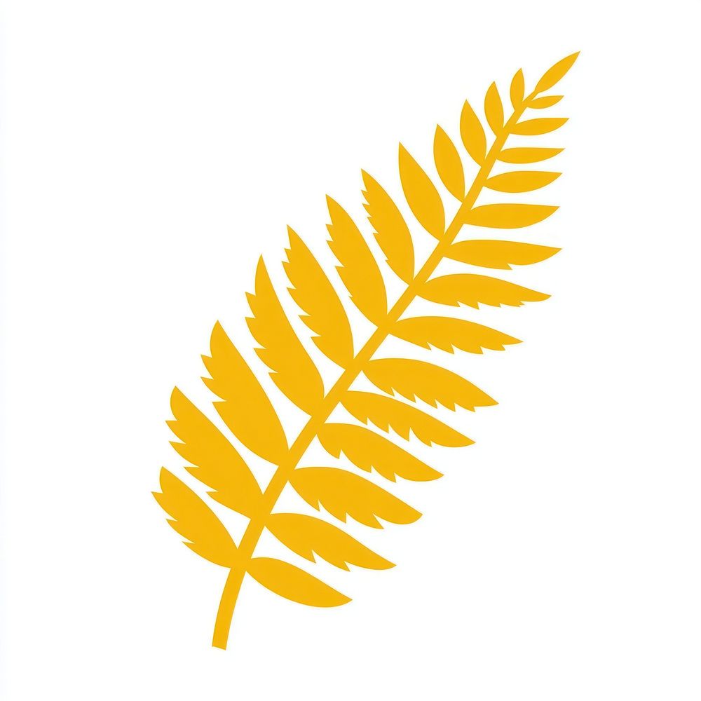 Yellow curved fern leaf illustration | Free Photo Illustration - rawpixel