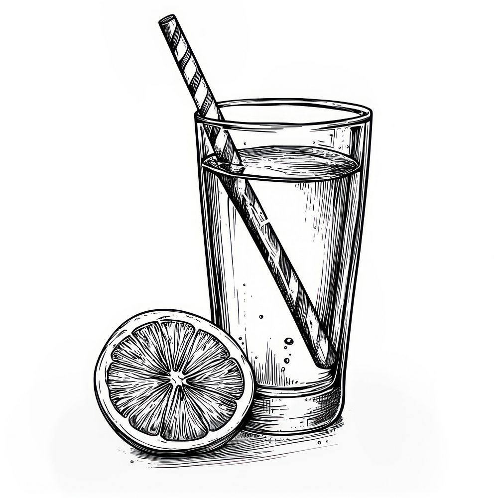 Juice sketch glass style. | Free Photo Illustration - rawpixel