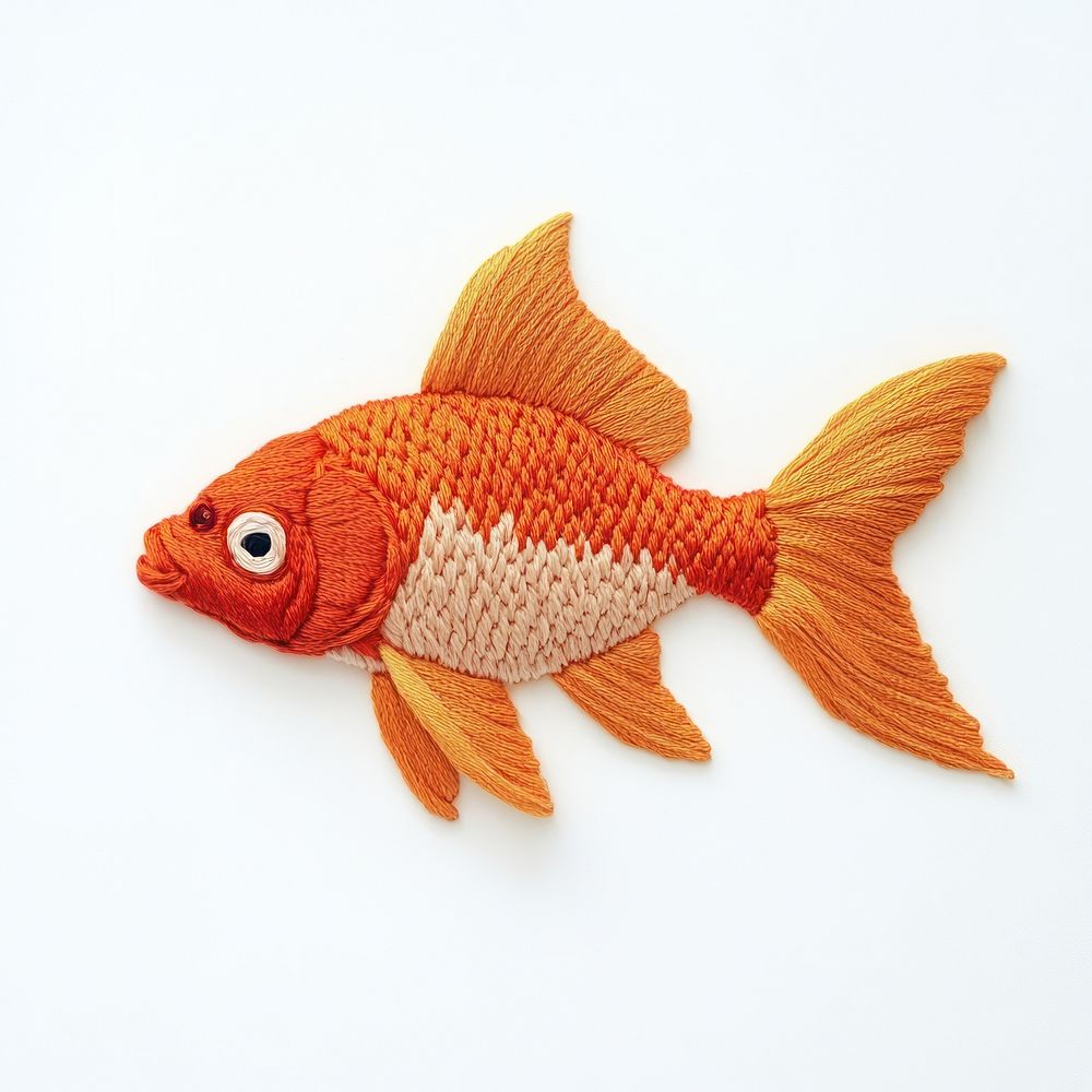 Goldfish embroidery style goldfish handcrafted | Premium Photo - rawpixel