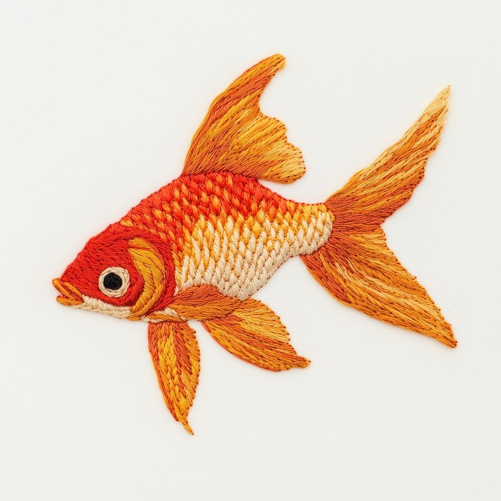 Goldfish embroidery style goldfish handcrafted | Free Photo - rawpixel