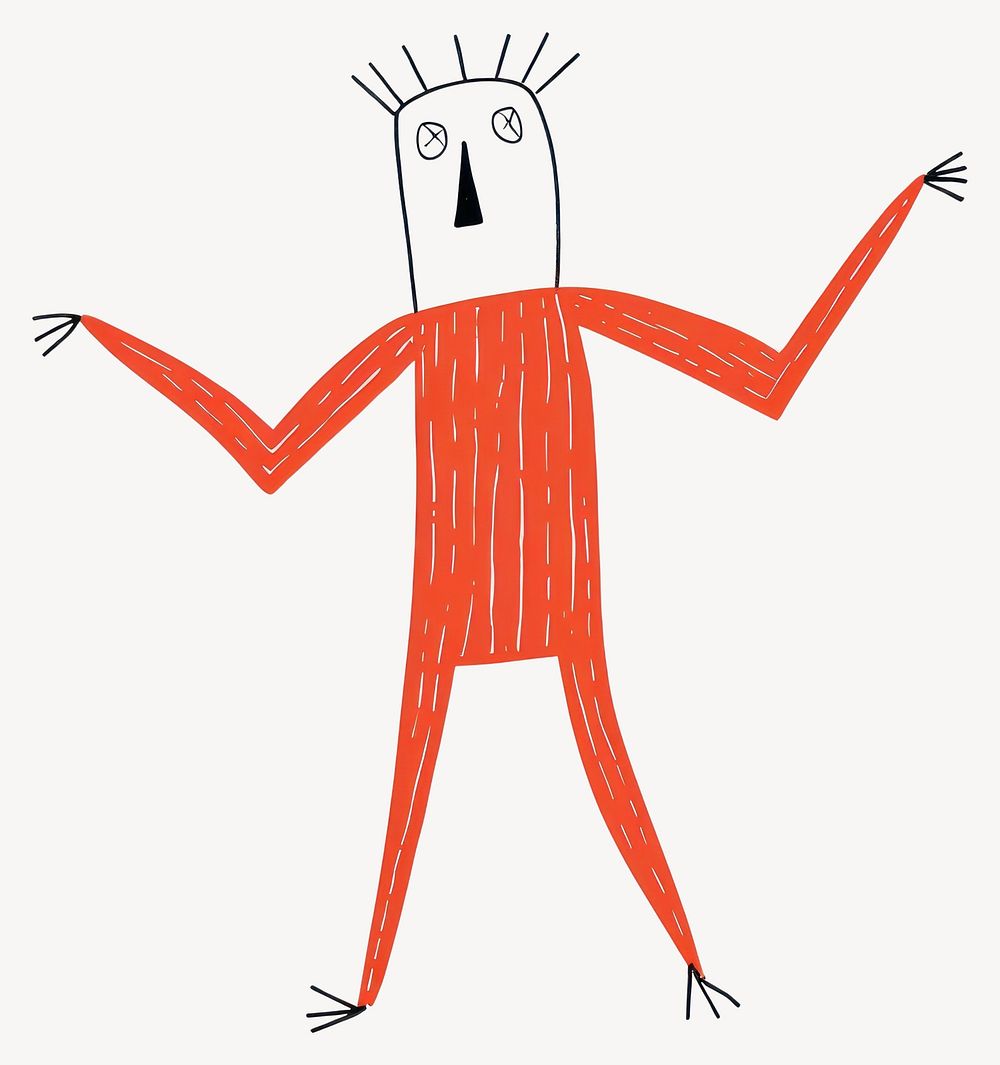 Dancing man drawing art whimsical | Free Vector - rawpixel