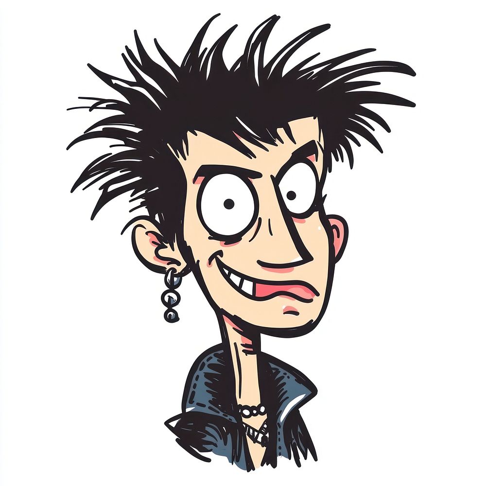 Rockstar earring drawing cartoon | Free Photo Illustration - rawpixel