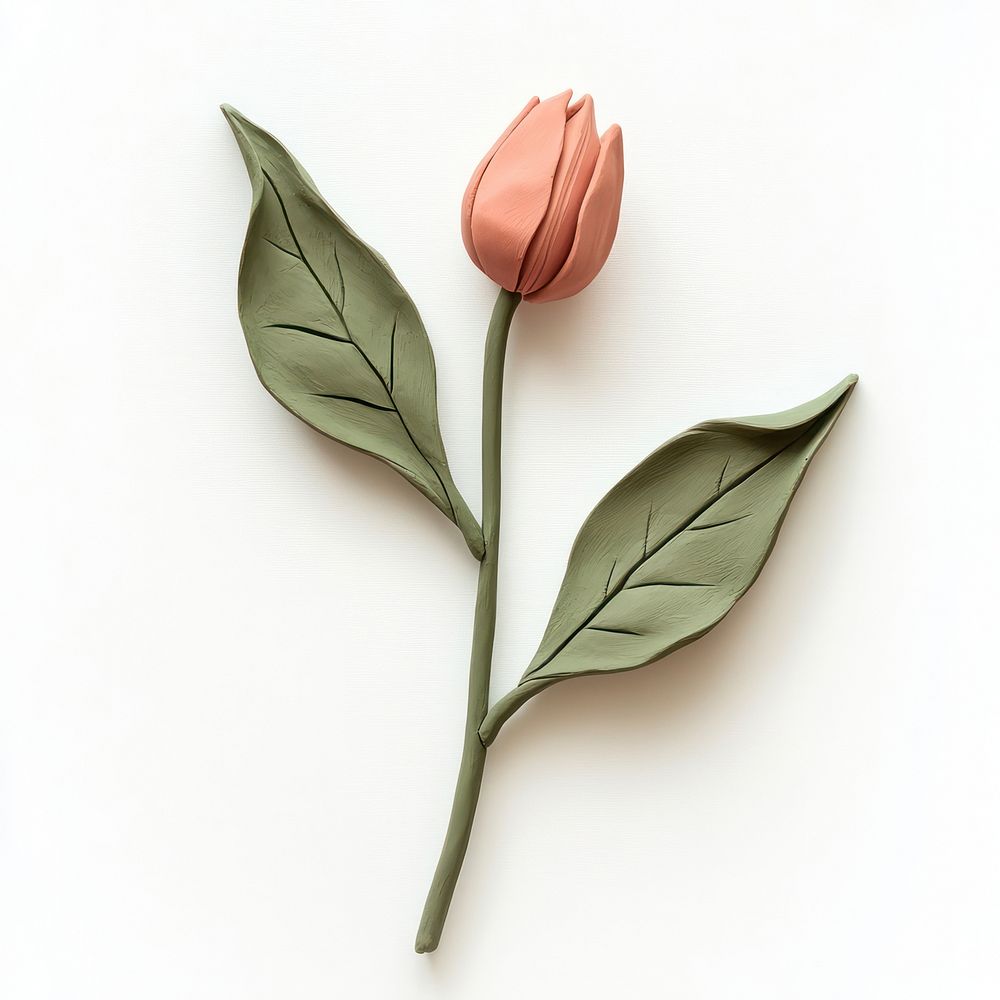 Tulip flower clay handcrafted minimalist. | Free Photo - rawpixel