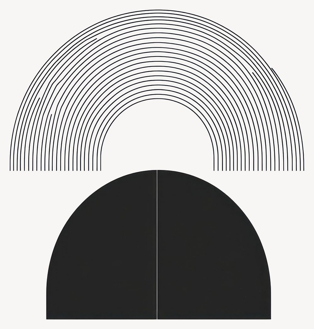 Abstract geometric semicircle shapes illustration | Free Vector - rawpixel