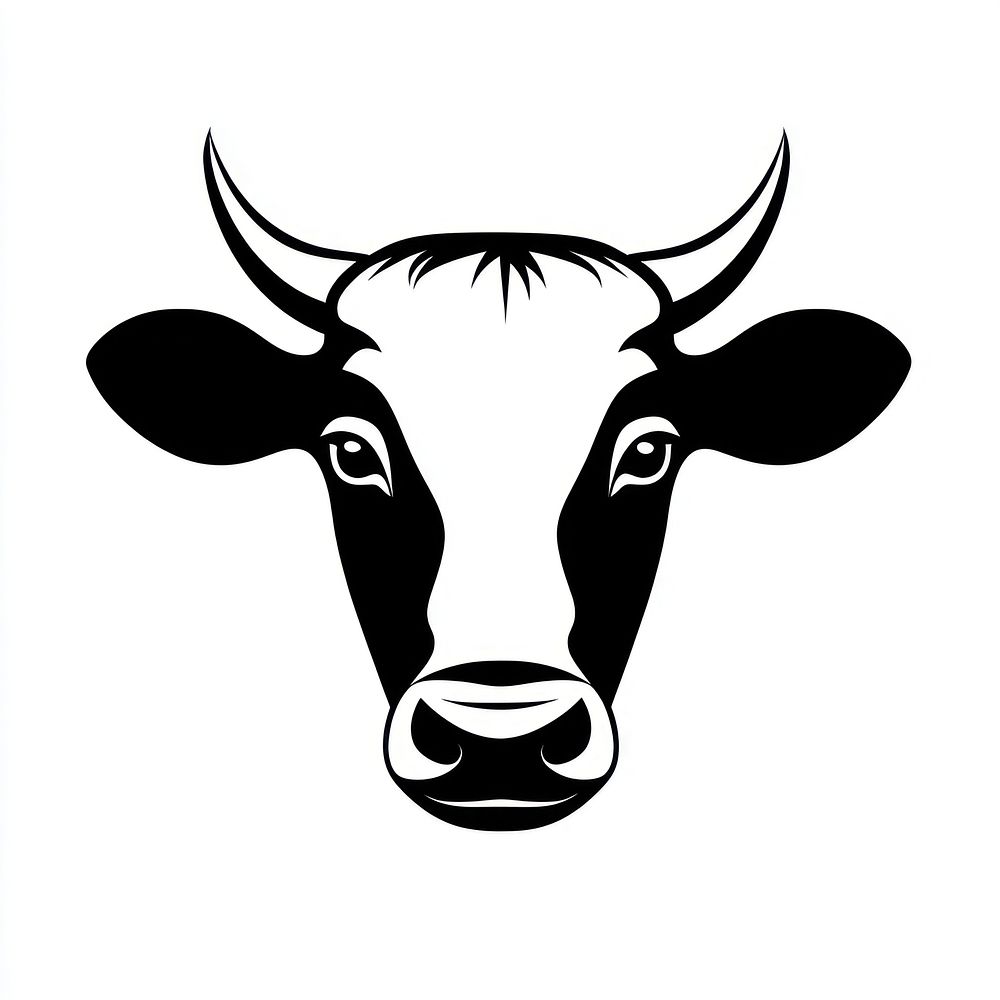 Ox face linear illustration animal | Free Photo Illustration - rawpixel