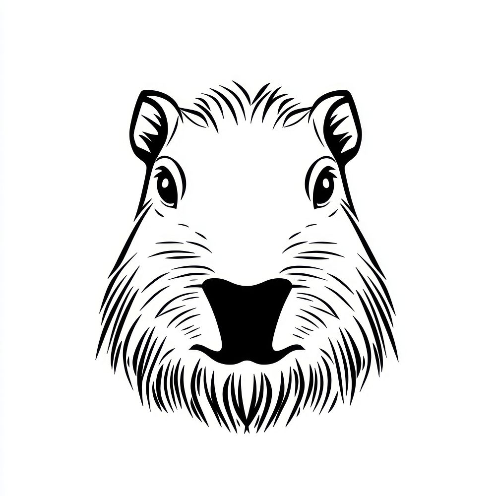 Capybara face linear art illustration | Free Photo Illustration - rawpixel