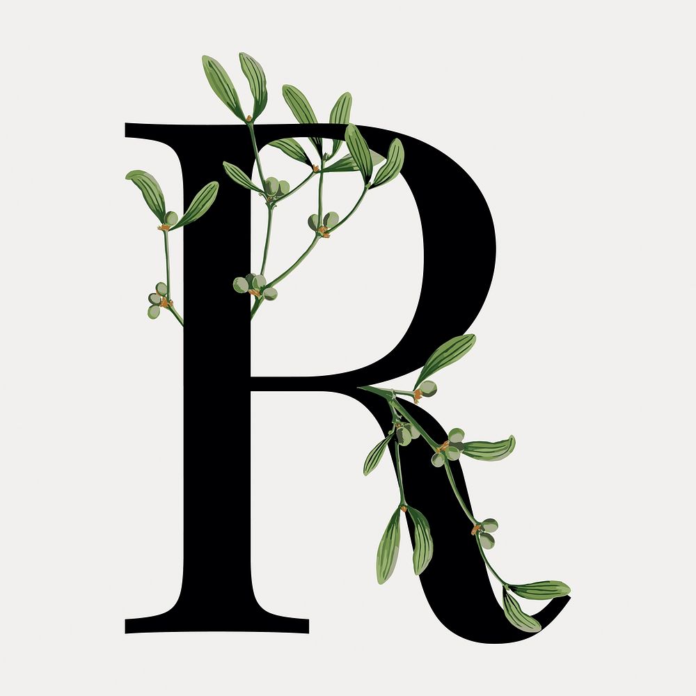 Floral letter R digital art | Free Vector - rawpixel