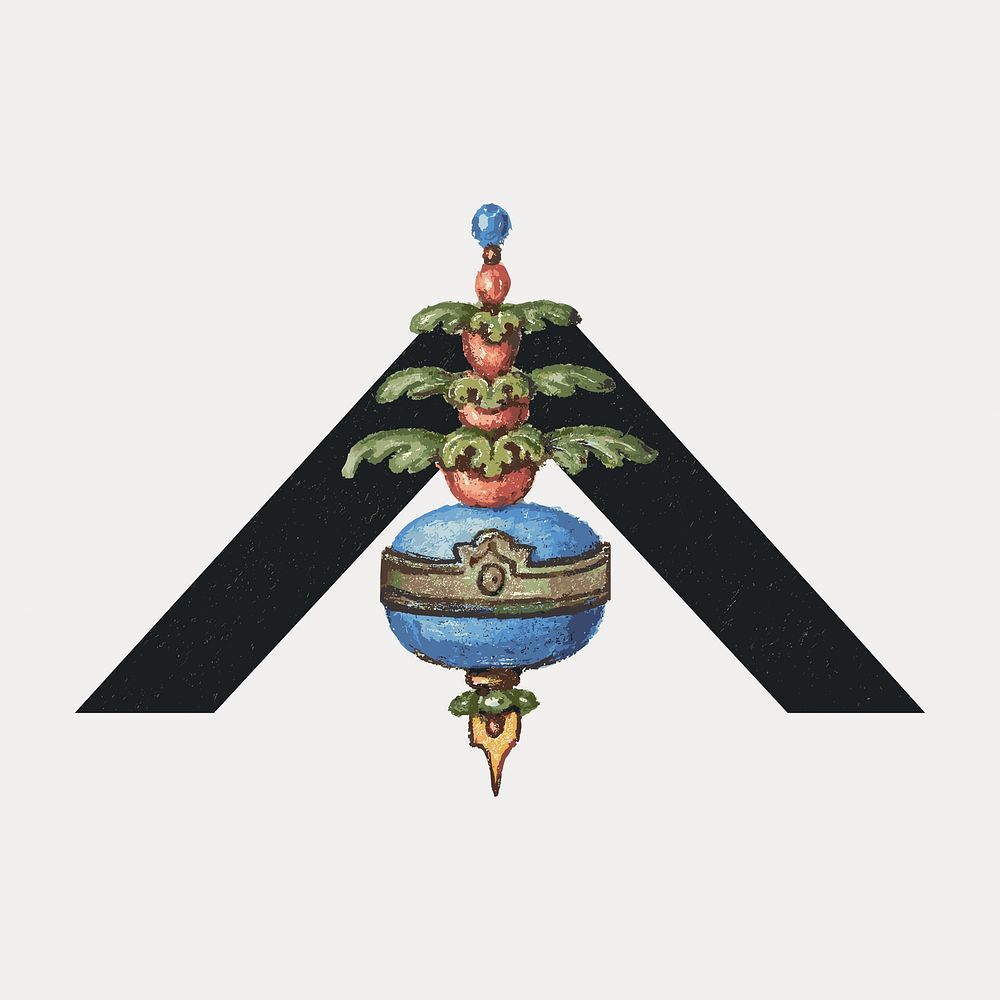 Circumflex sign botanical calligraphic art, | Free Vector - rawpixel