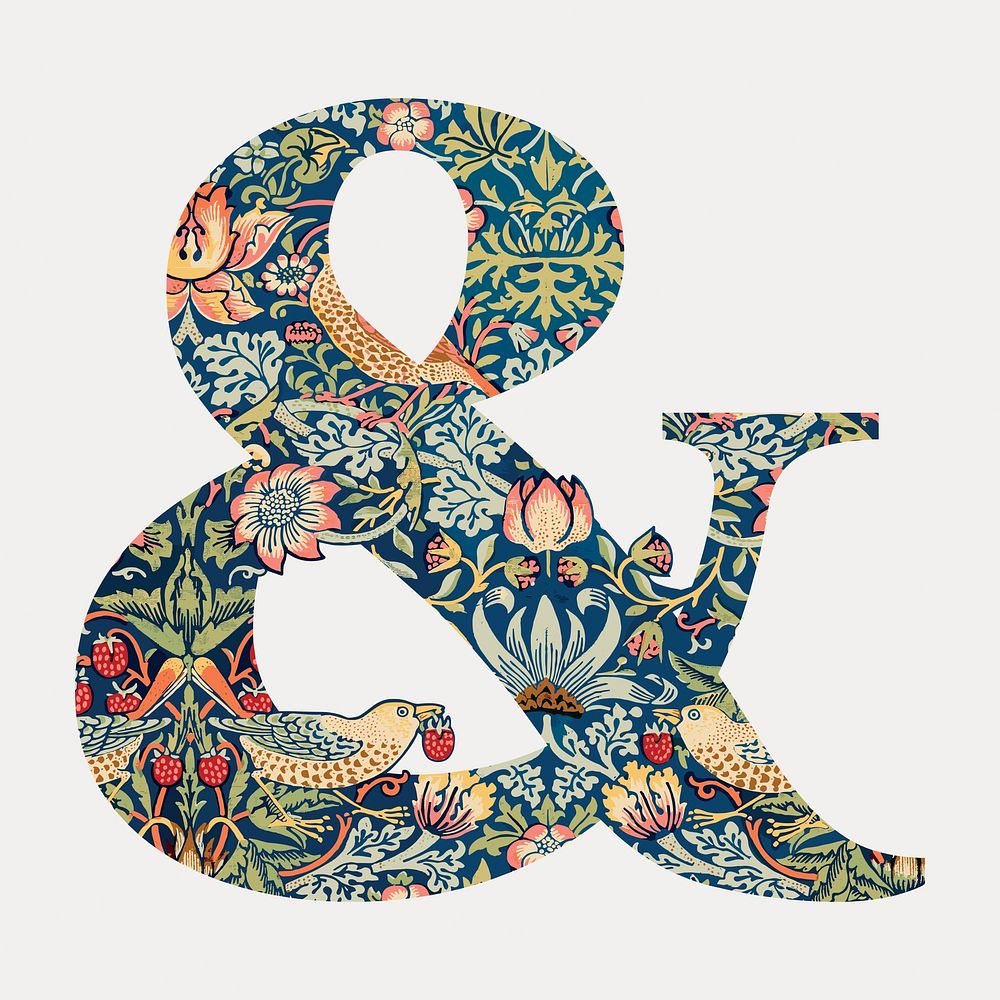 Vintage botanical patterned font, inspired | Free Vector - rawpixel