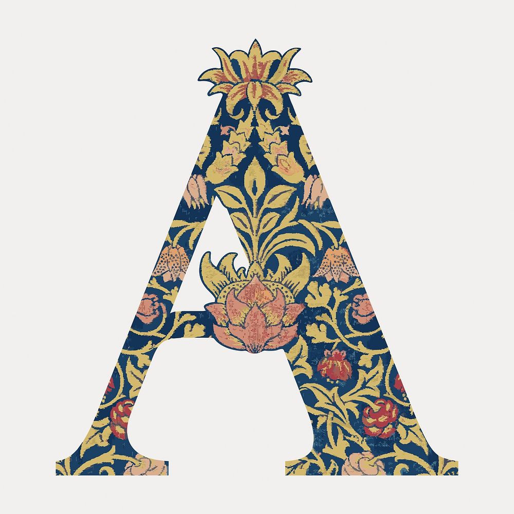 Letter botanical pattern font, inspired | Free Vector - rawpixel