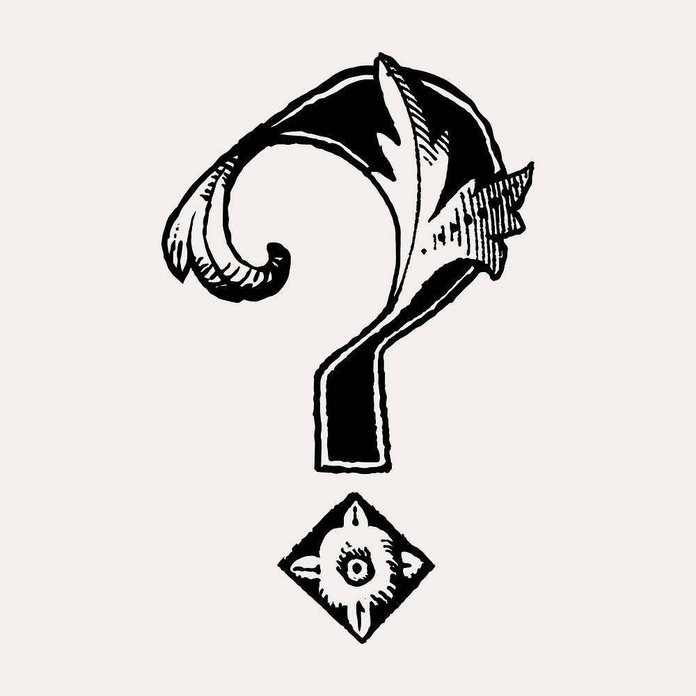 Question mark sign classic medieval | Free Vector - rawpixel