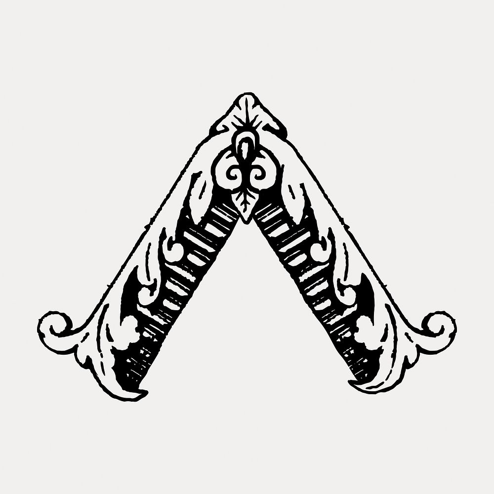 Circumflex sign classic medieval art | Free Vector - rawpixel