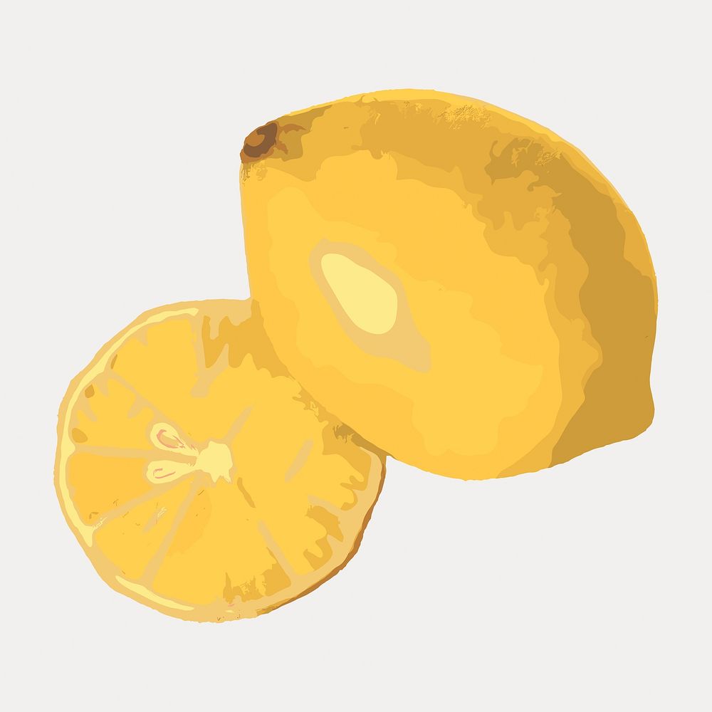 Hand drawn yellow lemon acrylic | Free Vector - rawpixel