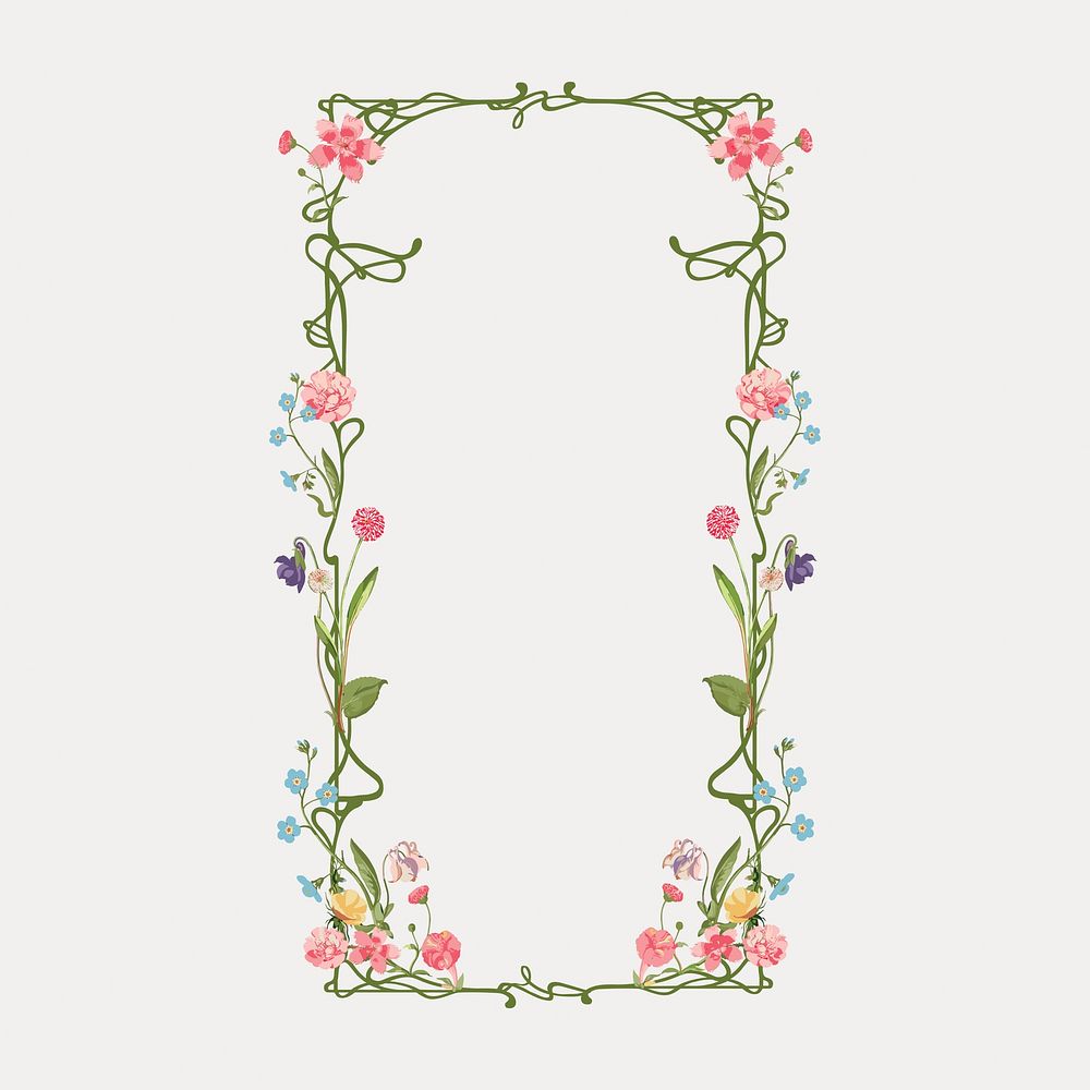 Aesthetic flower frame, ornamental art | Free Vector - rawpixel