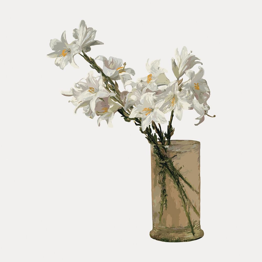 Flower vase Henry Lyman Sayen's | Free Vector - rawpixel