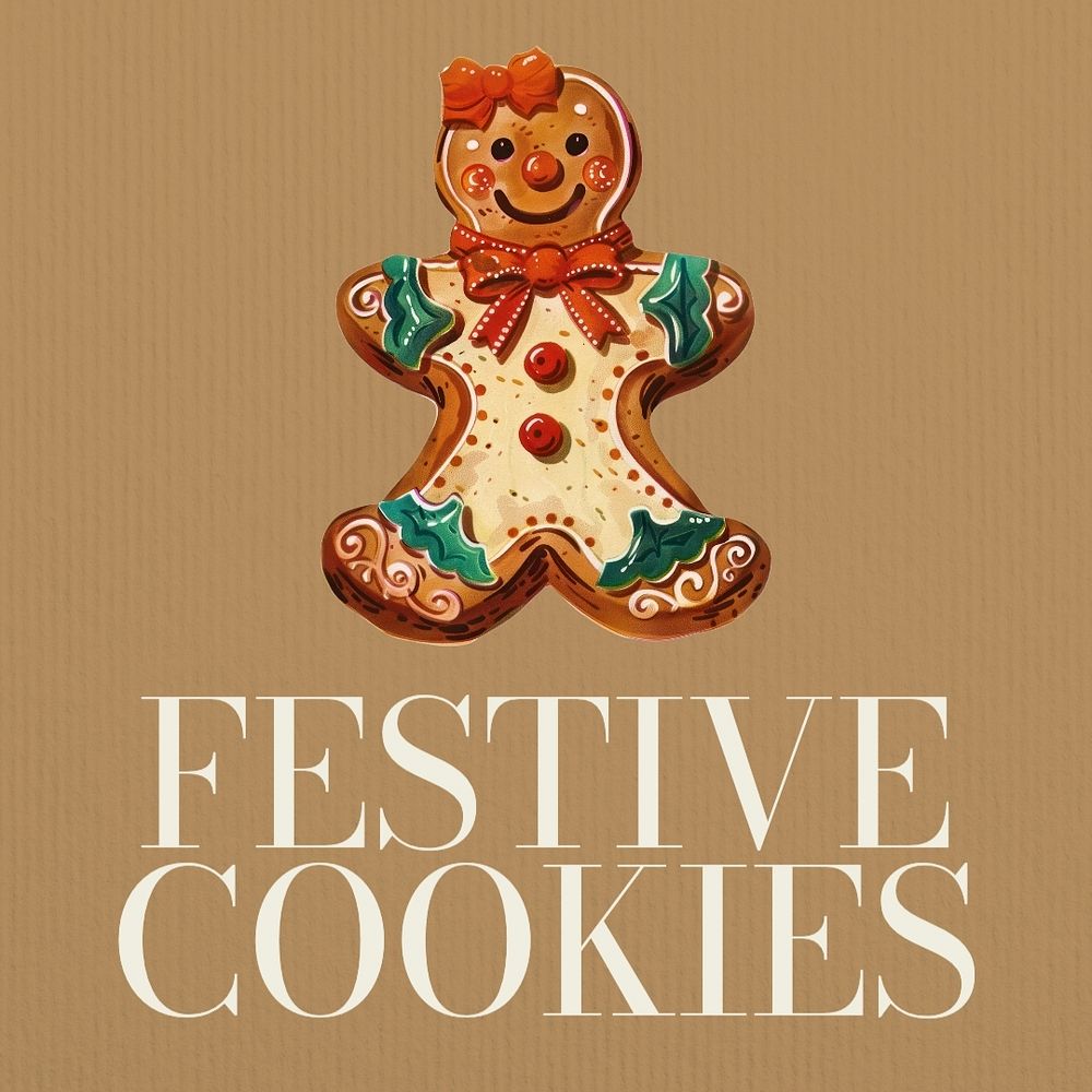 Festive cookie recipe, holiday greeting | Free Photo - rawpixel
