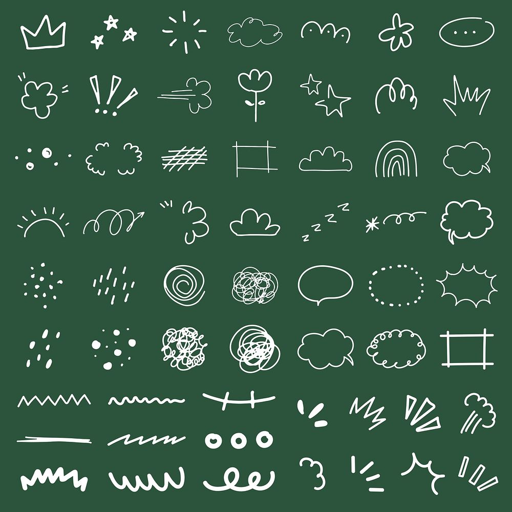 Chalkboard doodles clouds, stars, and | Premium Vector - rawpixel