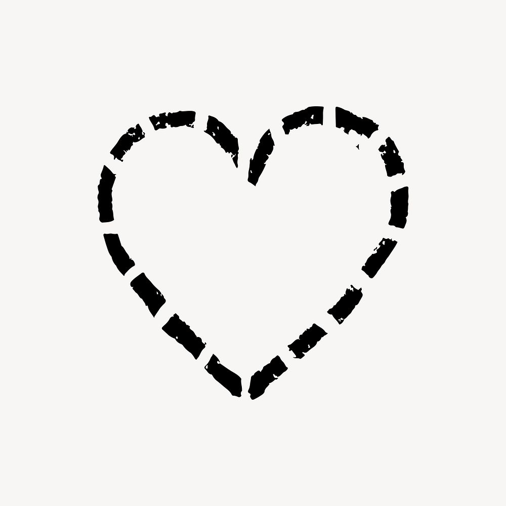 Minimalist dashed heart illustration, Valentine's | Free Photo ...