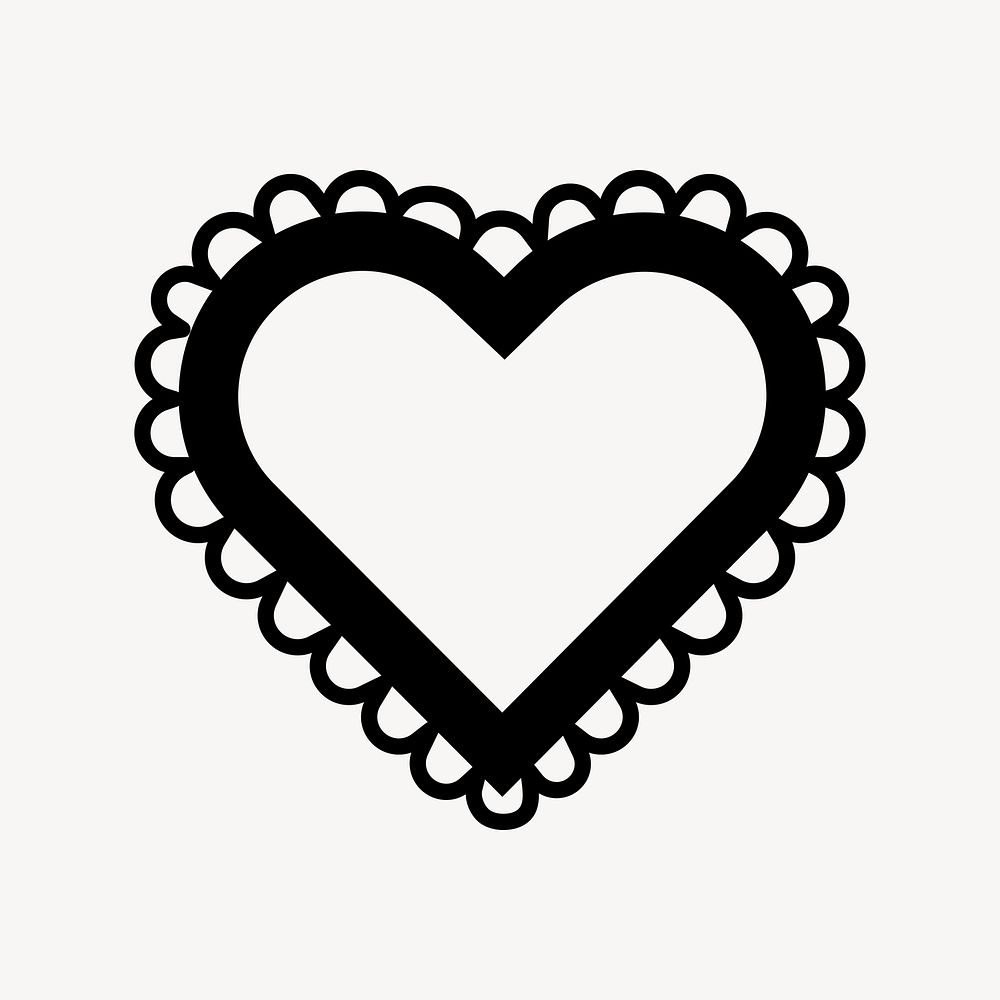 Lace heart silhouette design, Valentine's | Free Vector Illustration ...