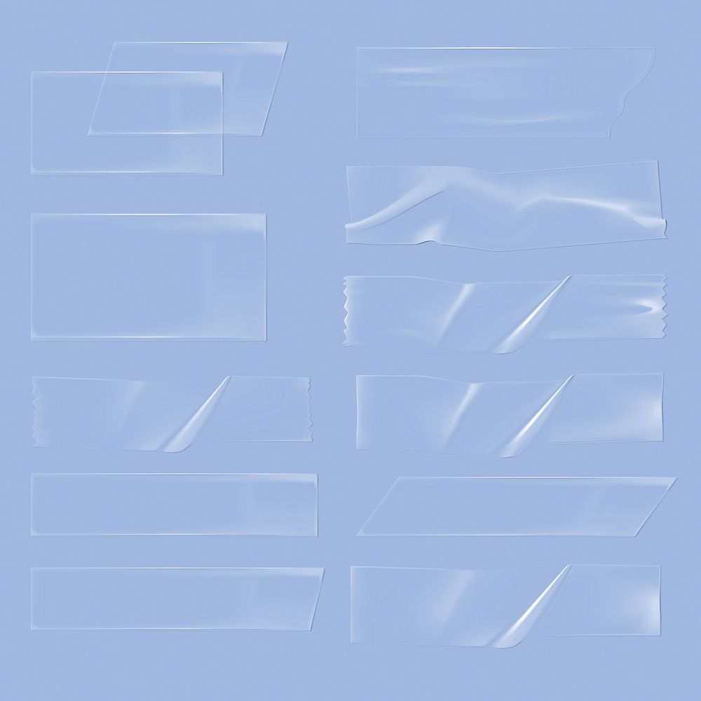 Collection transparent adhesive tape pieces | Free Vector - rawpixel