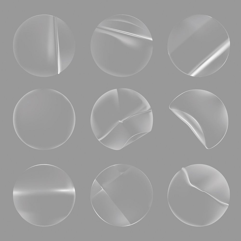 Set nine transparent, glossy, circular | Free Vector - rawpixel