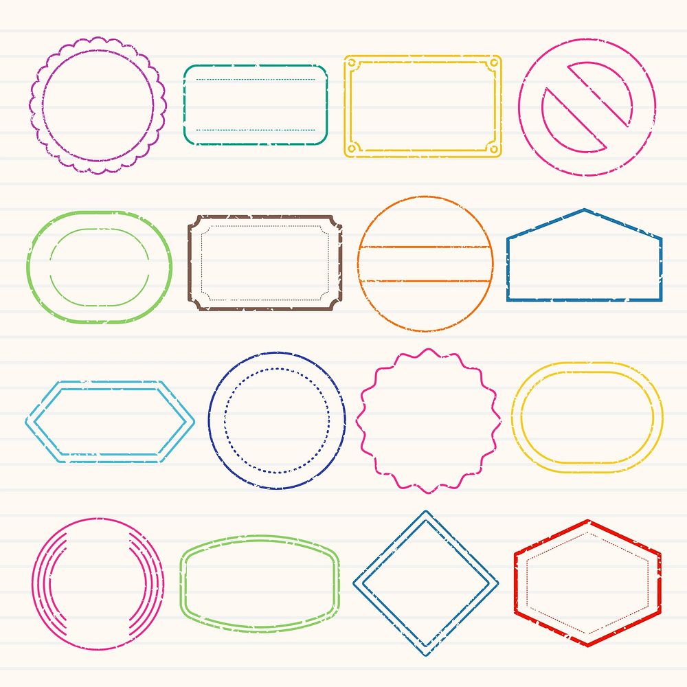 Colorful vintage frames set lined | Free Vector - rawpixel
