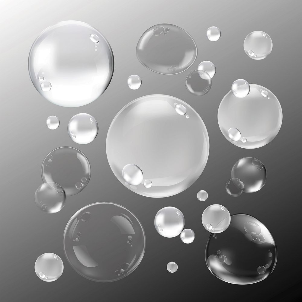 Floating transparent bubbles gray background. | Free Vector - rawpixel