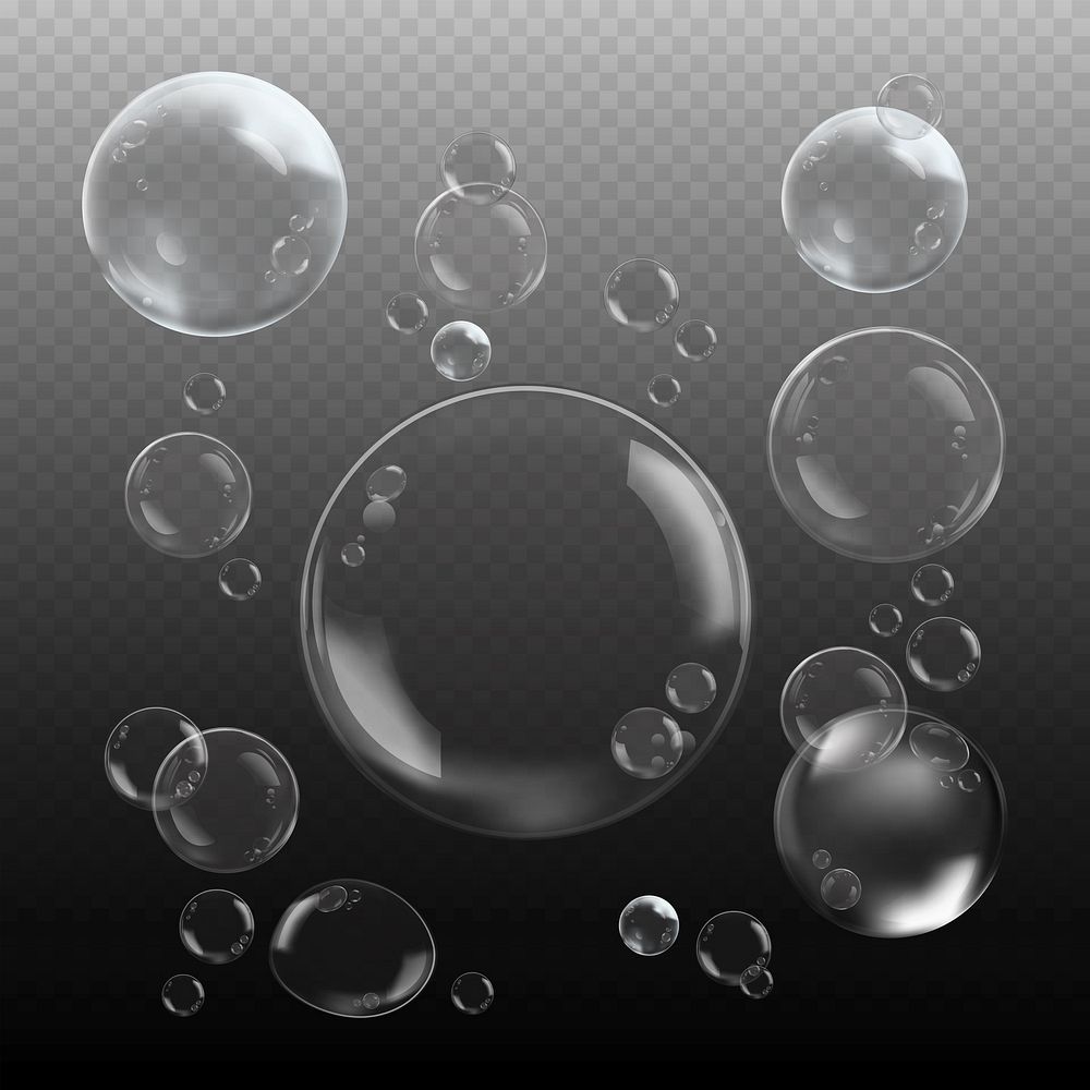 Transparent soap bubbles checkered background. | Free Vector - rawpixel