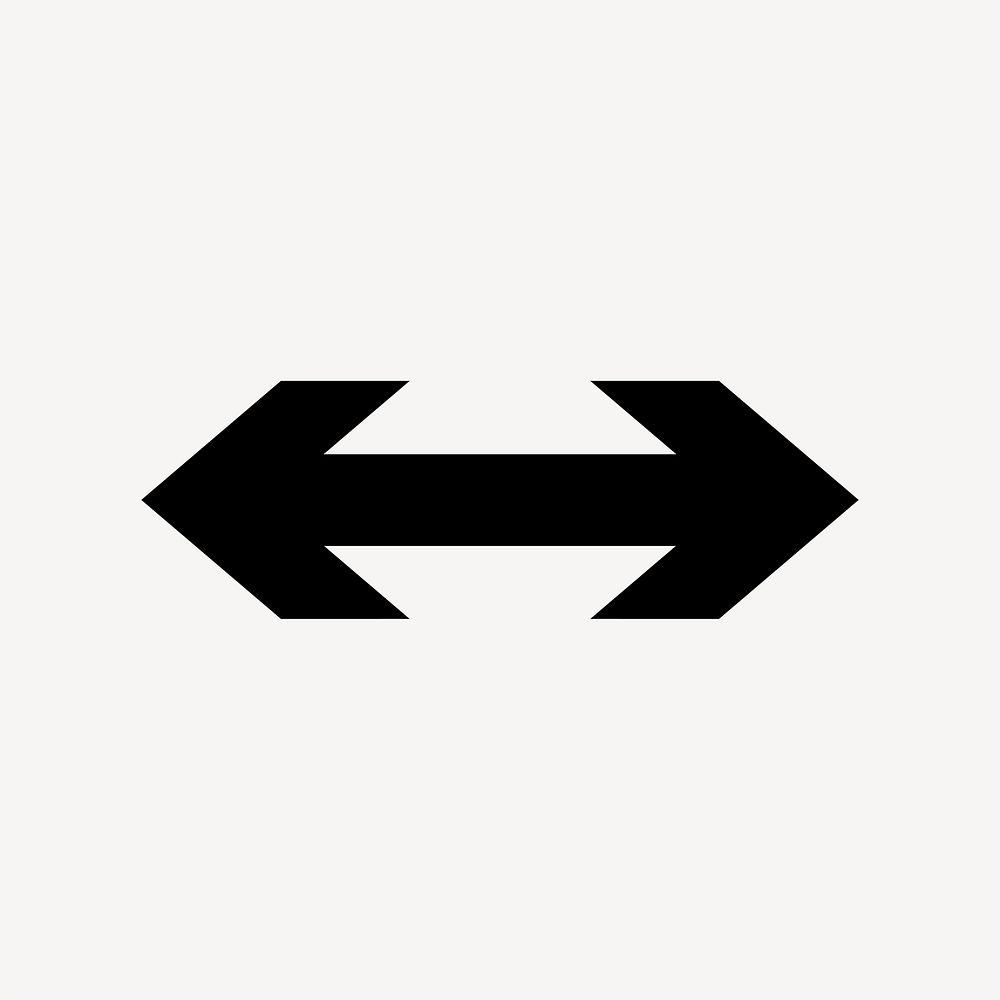 Bidirectional black arrow symbol isolated | Free Photo Illustration ...