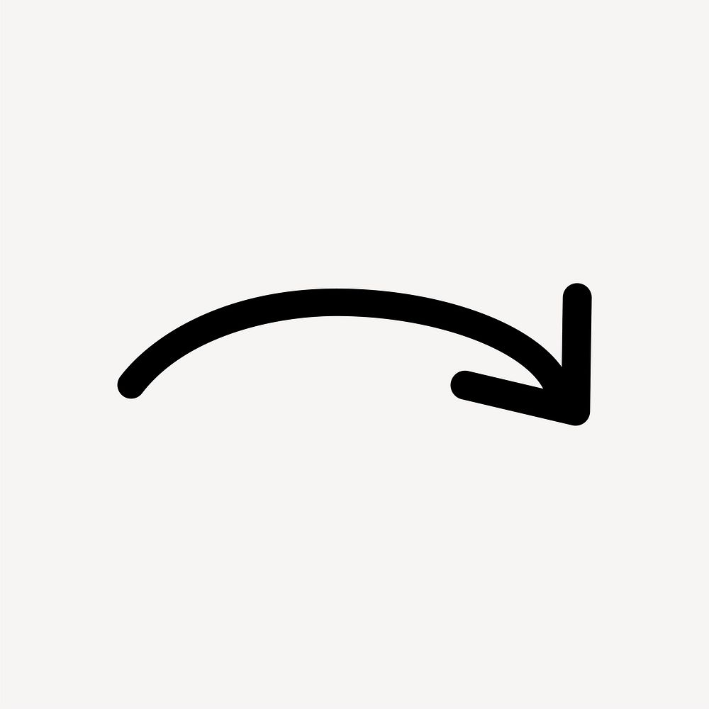 Simple black curved arrow design | Premium Vector - rawpixel