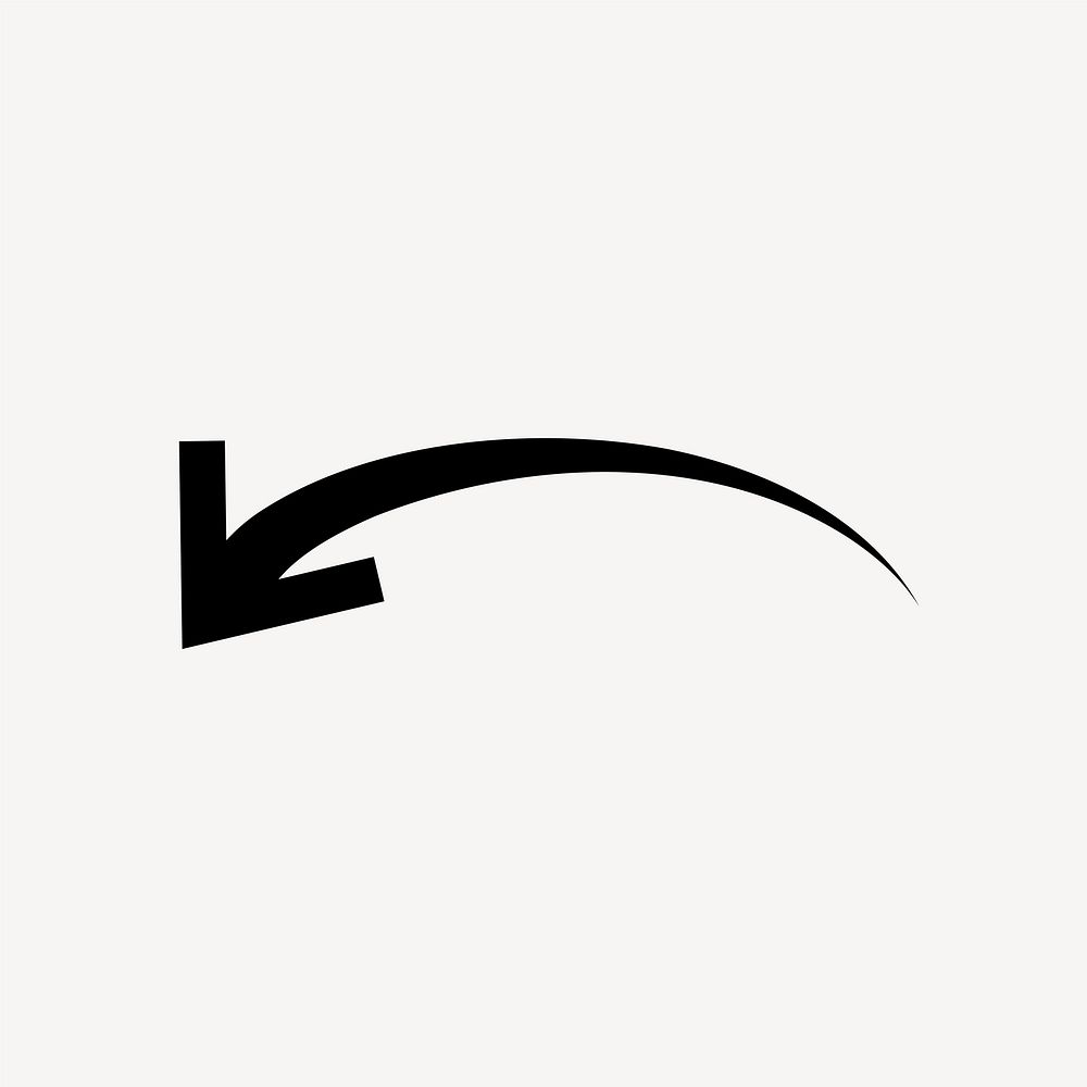 Curved arrow pointing left direction | Premium Vector - rawpixel