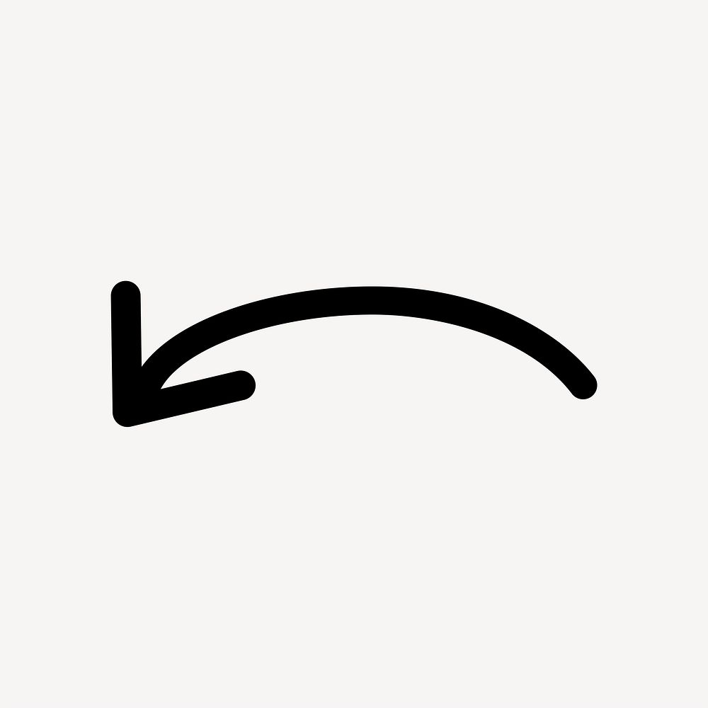 Curved arrow pointing left isolated | Premium Vector - rawpixel