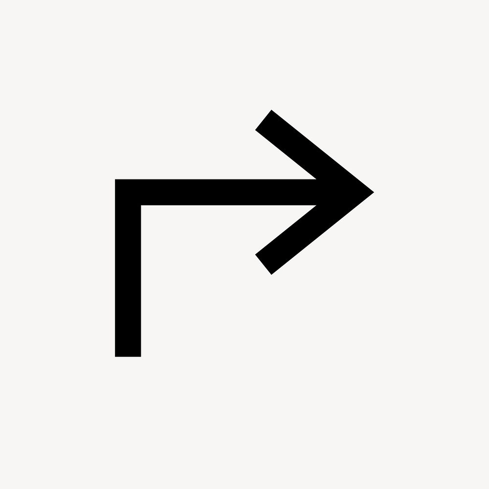 Minimalist right-angle arrow design isolated | Free Photo Illustration ...