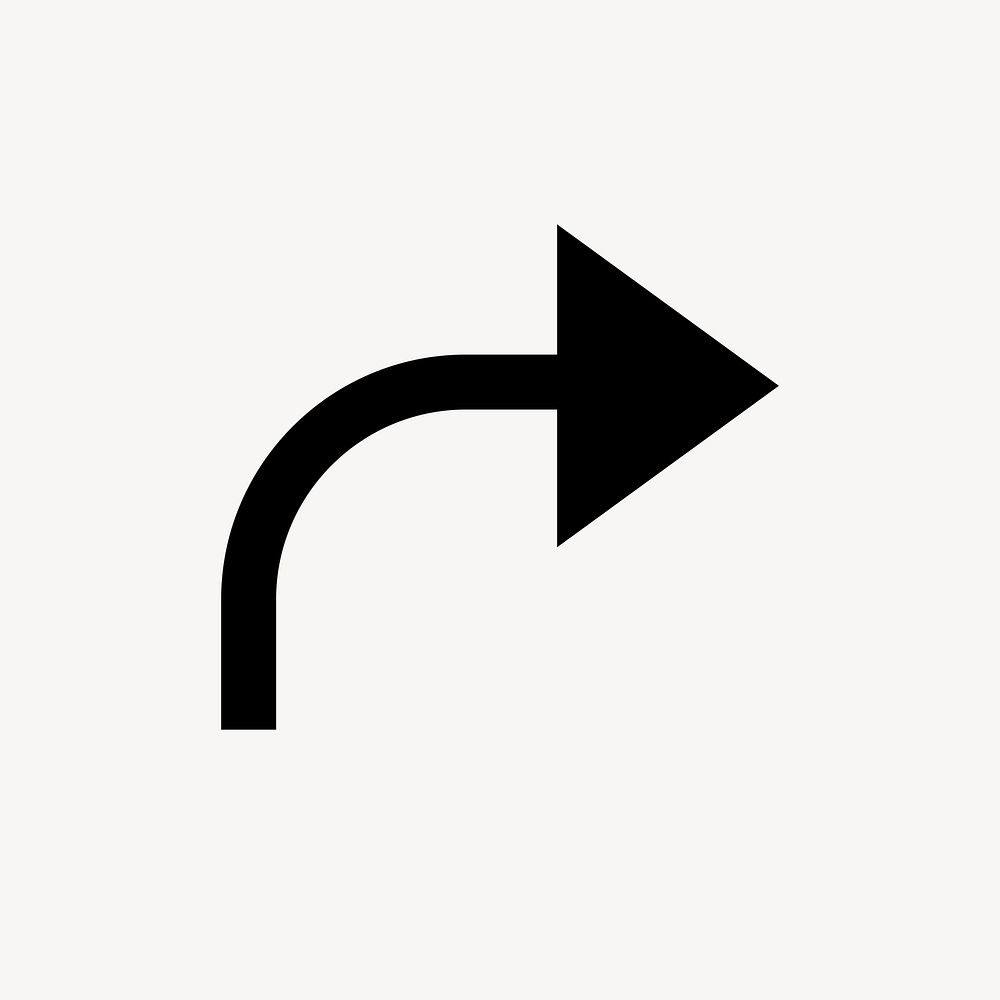 Simple curved arrow icon isolated | Free Photo Illustration - rawpixel