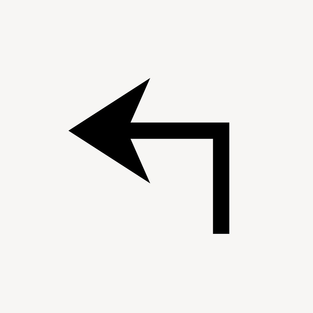 Minimalist left turn arrow icon | Free Photo Illustration - rawpixel