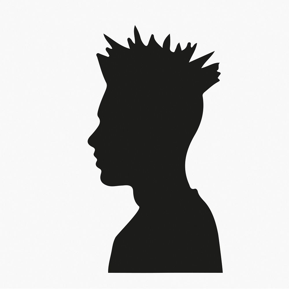 Silhouette spiky hair profile art | Free Vector - rawpixel