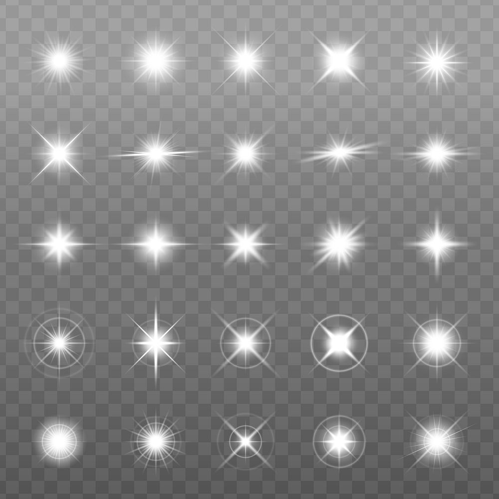 Set 24 bright starburst effects | Free Vector - rawpixel