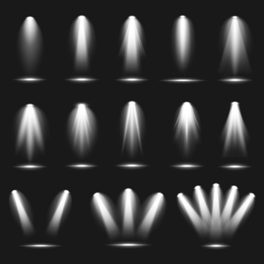 Set 15 white spotlight effects | Free Vector - rawpixel