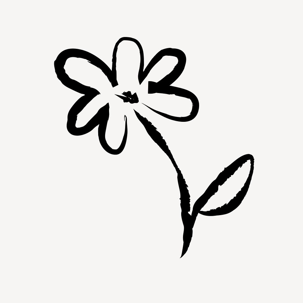 Minimalist black ink flower illustration | Free Photo Illustration ...