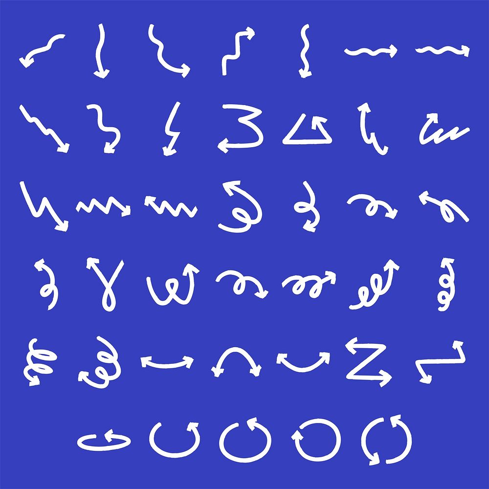Set 36 white arrow doodles | Premium Vector - rawpixel